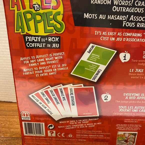 Mattel | Games | Brand New Apples To Apples Game Party Box | Poshmark